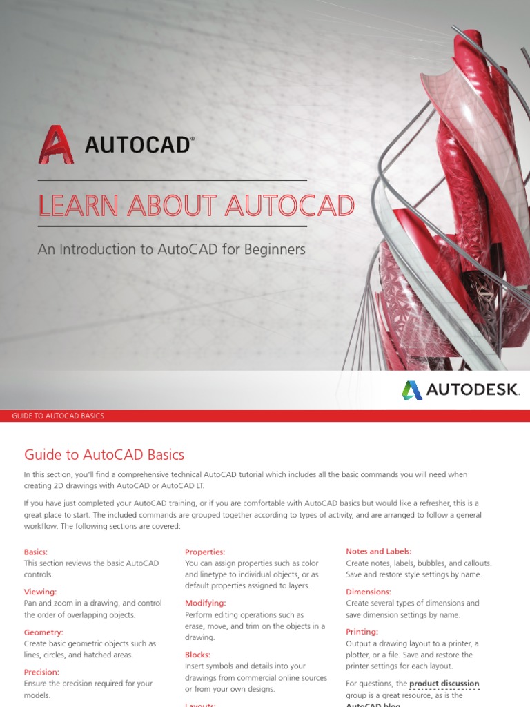 An Introduction To Autocad For Beginners | PDF | Menu (Computing) | Window (Computing)