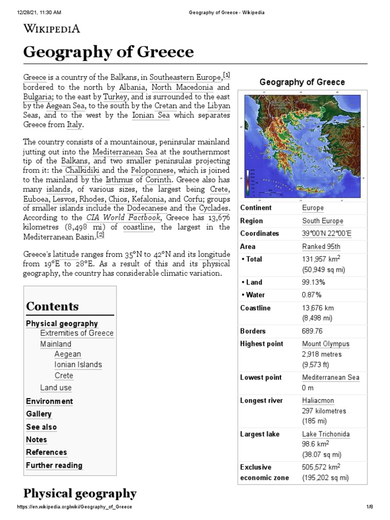 Geography of Greece | PDF | Physical Geography | Greece