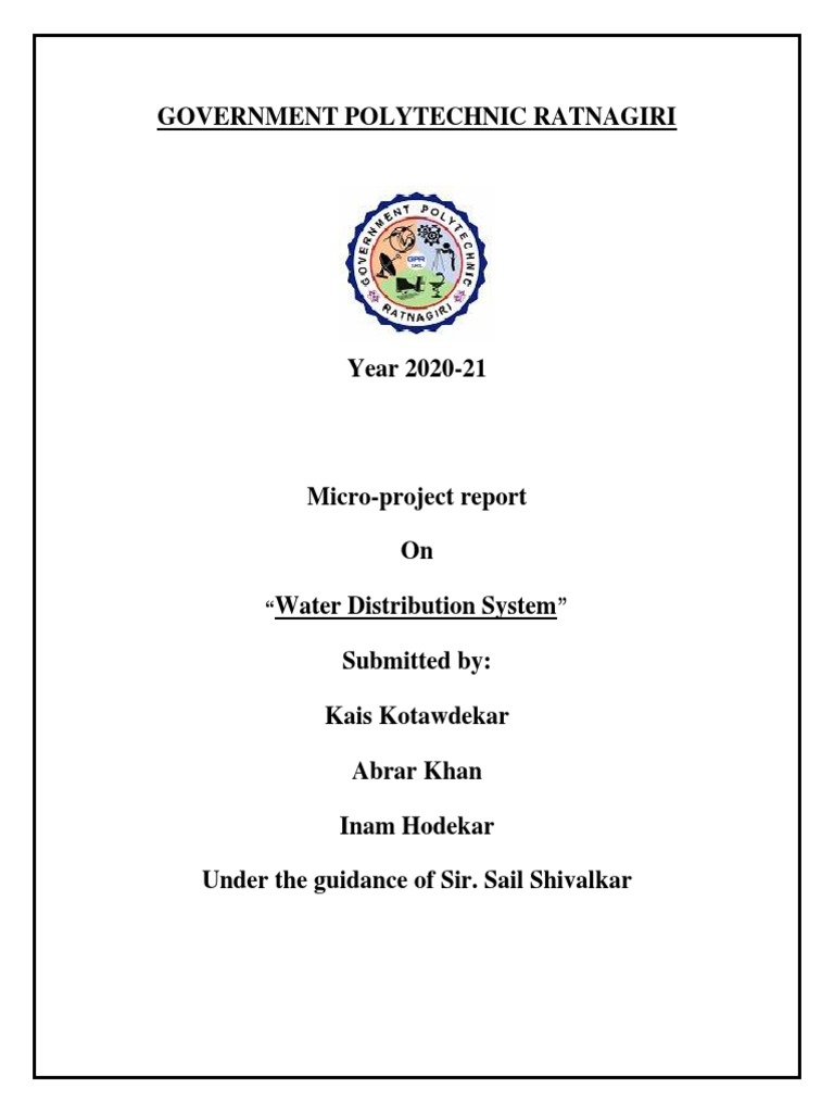 Phe Microproject Report | PDF | Fresh Water | Environmental Engineering