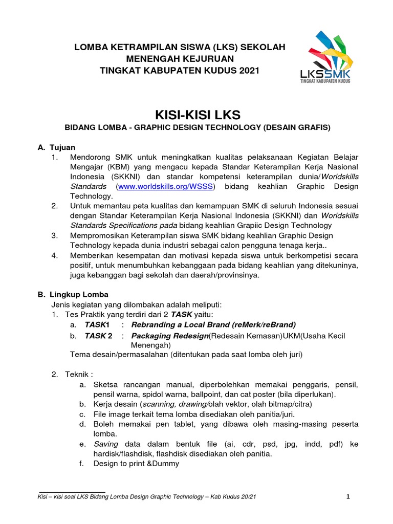 KISI-KISI LKS Design Technology 2021 | PDF