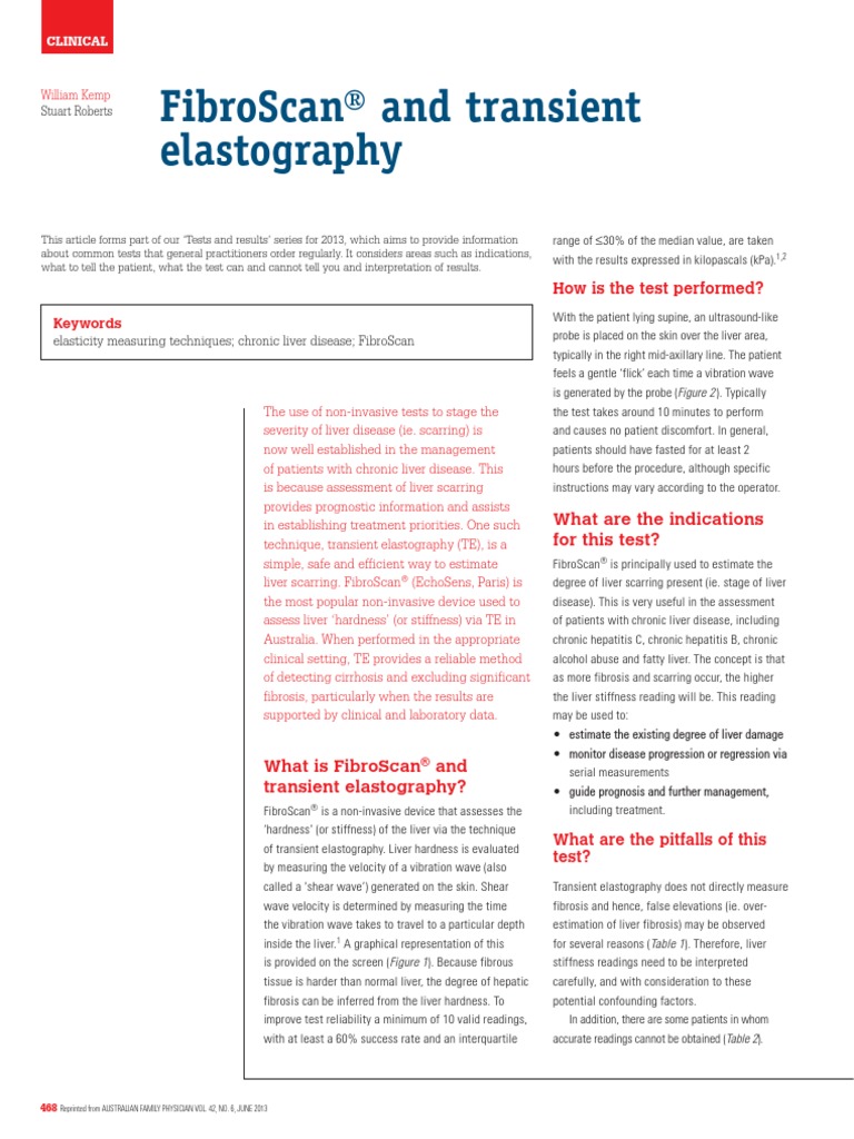 Fibroscan | PDF | Cirrhosis | Clinical Medicine