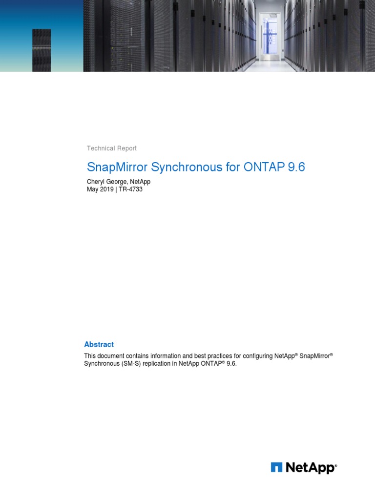 Snapmirror Synchronous For Ontap 9.6: Technical Report | PDF ...