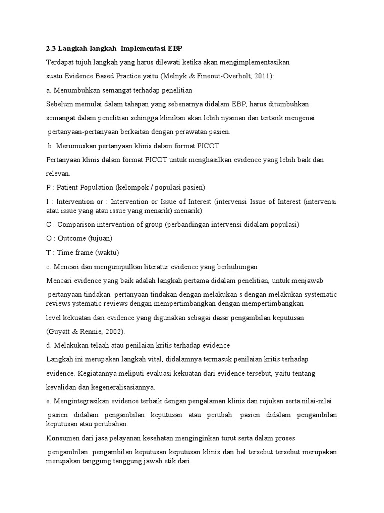 Langkah-Langkah Implementasi EBP | PDF