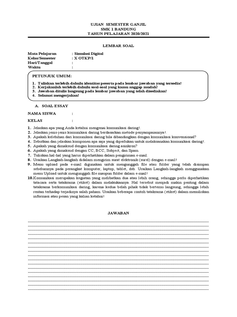 Soal PAS Simulasi Digital X OTKP | PDF