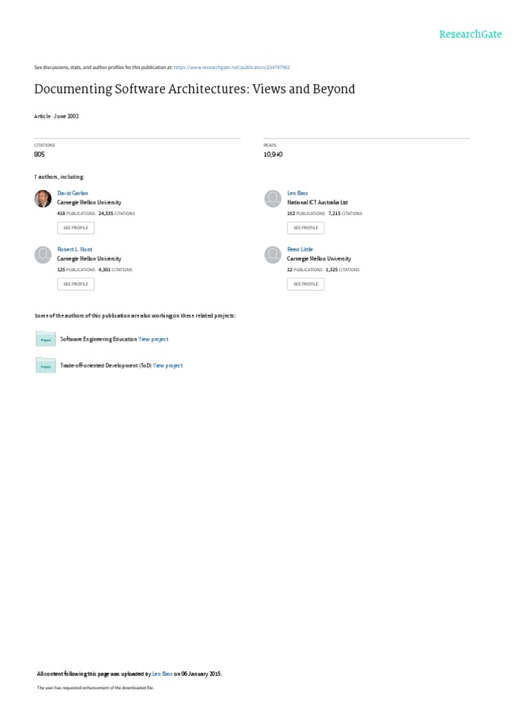 Documenting Software Architectures: Views and Beyond: June 2002 | PDF ...
