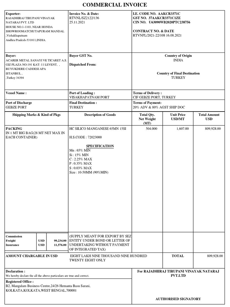 Commercial Invoice | PDF | Economies | Trade