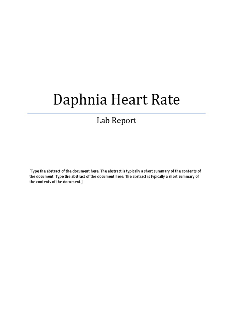 Daphnia Heart Rate: Lab Report | PDF | Thermoregulation | Biology