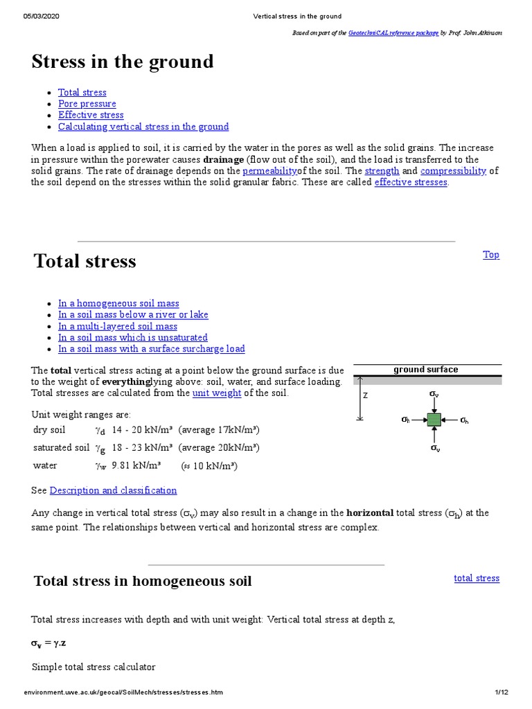 Stresses Equations | PDF | Soil Mechanics | Civil Engineering