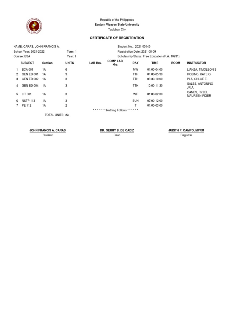 Student - Cor - Caras - John Francis - Alegro - 2021-2022 - 1 | PDF