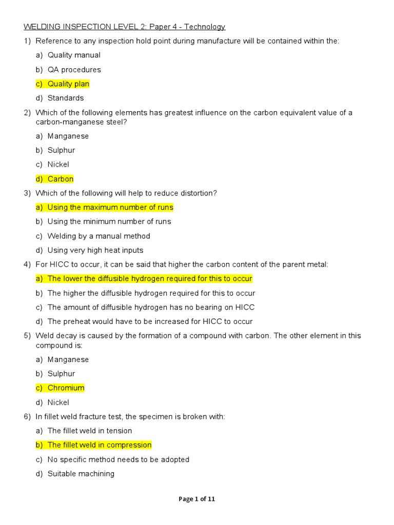 Key Concepts and Questions Regarding Welding Inspection Technology and ...