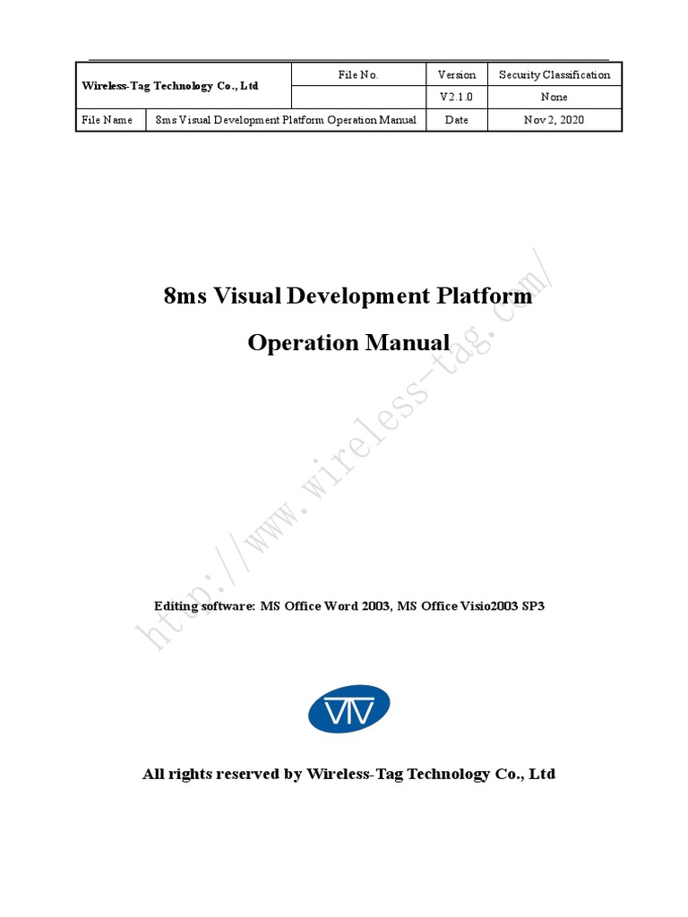 8ms Visual Development Platform Operation Manual: All Rights Reserved by Wireless-Tag Technology ...
