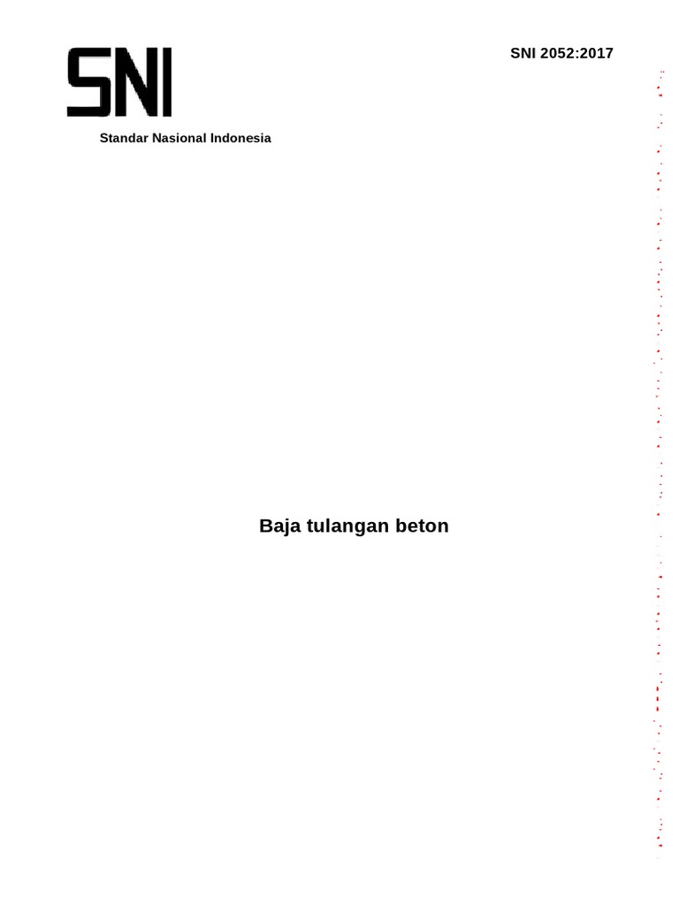 SNI 2052-2017 Baja Tulangan Beton PDF | PDF