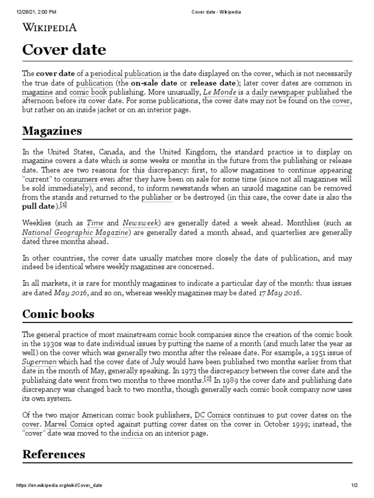 Cover Date: Magazines | PDF | Periodicals | Publishing