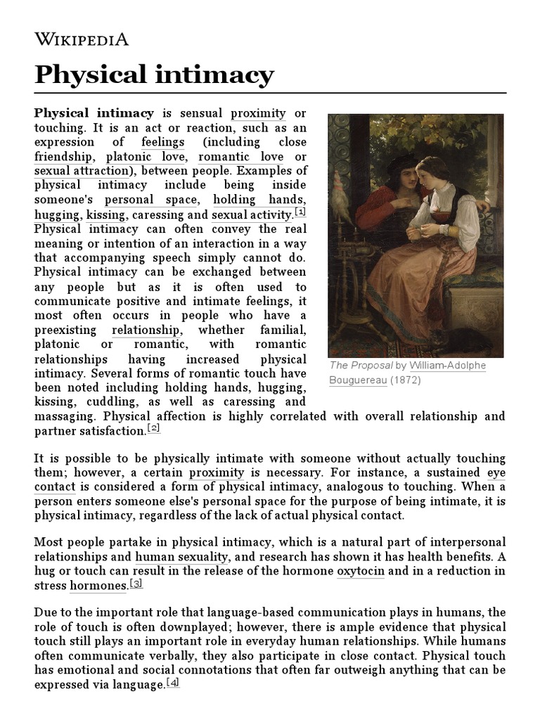 Physical Intimacy - Wikipedia | PDF | Interpersonal Relationships ...