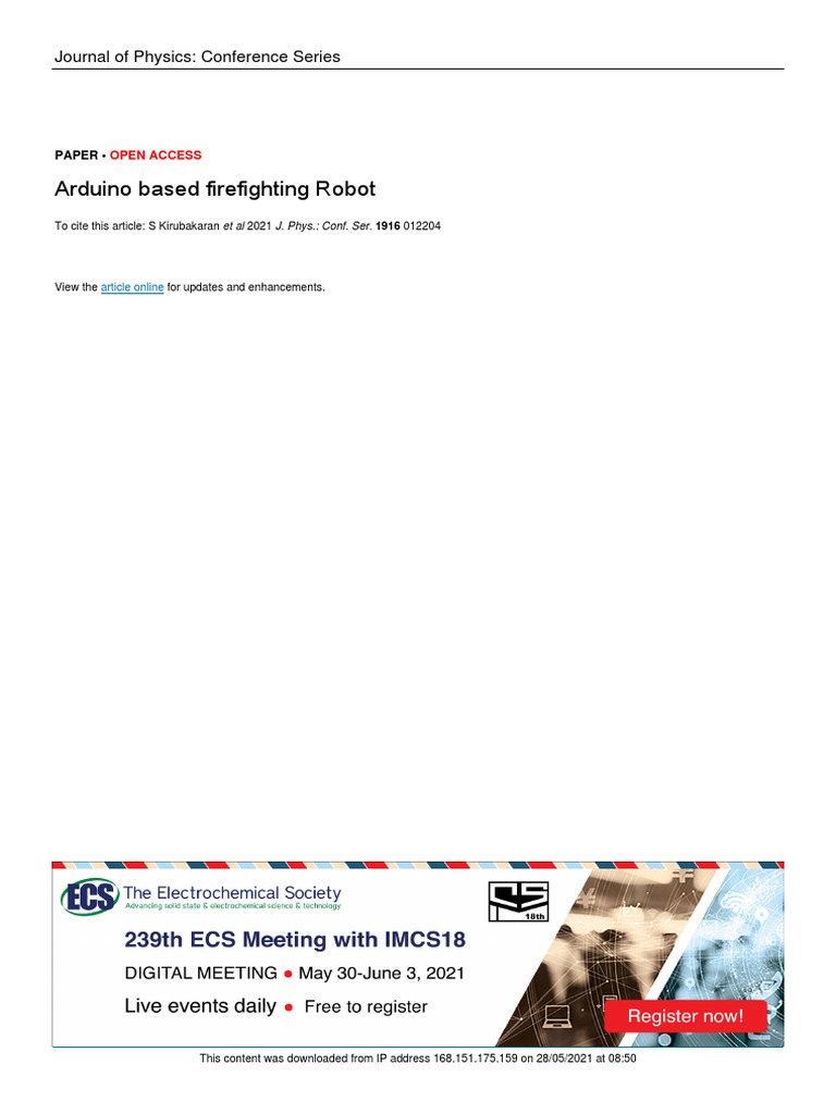 Arduino Based Firefighting Robot | PDF | Microcontroller | Sensor