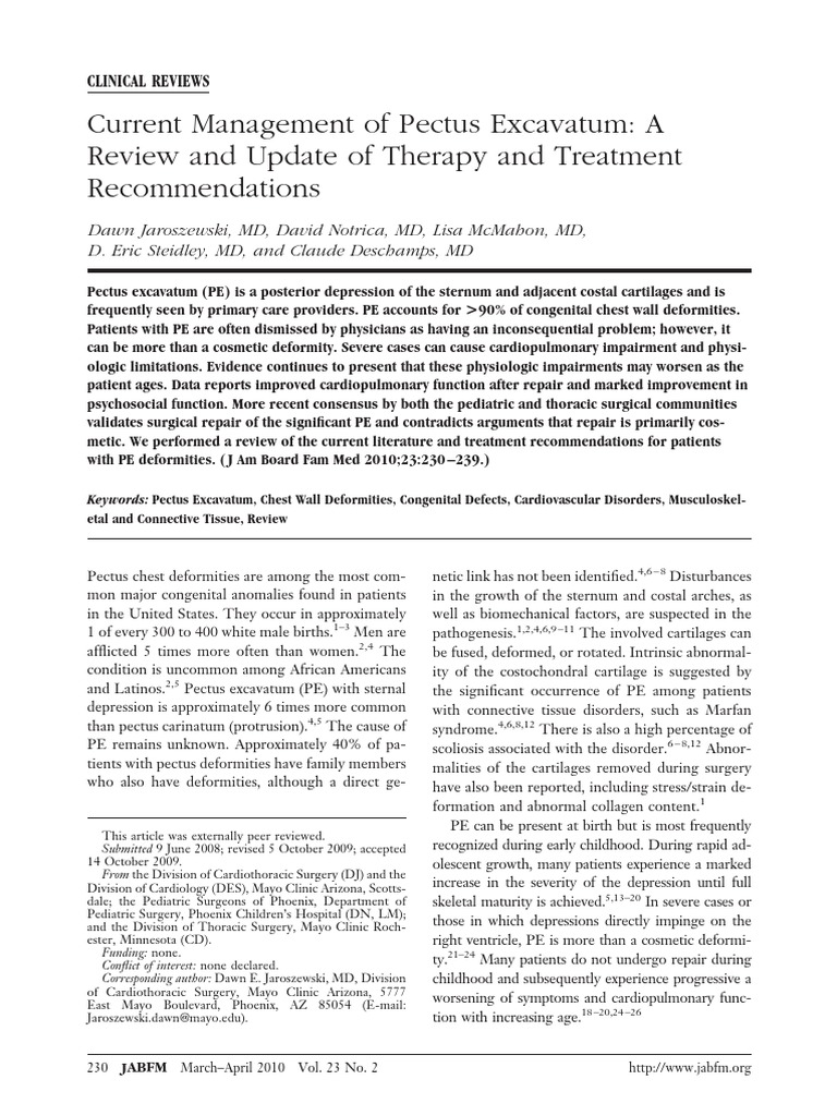 Pectus Excavatum | Download Free PDF | Diseases And Disorders | Medicine