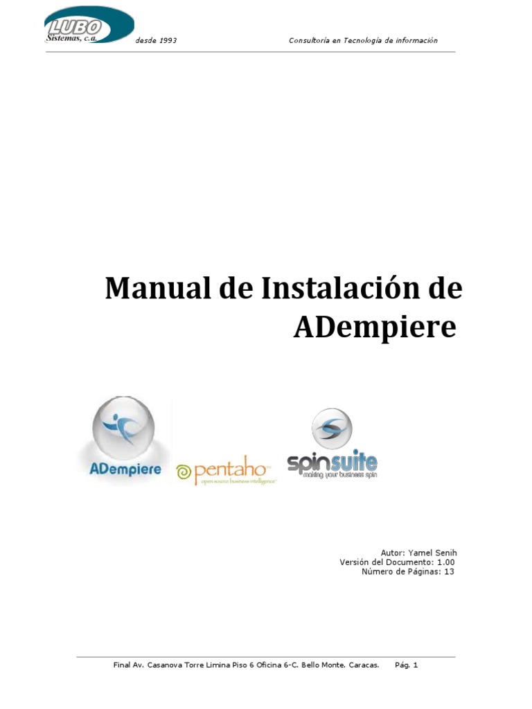 Manual de Instalación ADempiere | Descargar gratis PDF | Ingeniería de ...