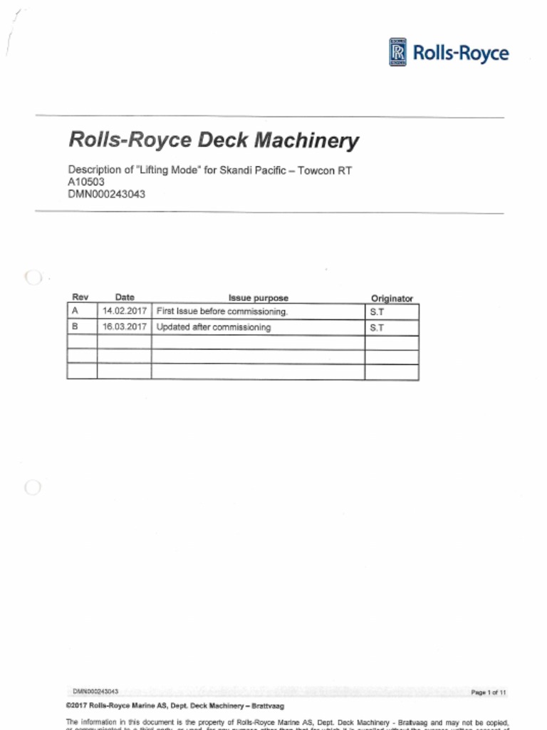 Rolls-Royce Deck Machinery | PDF