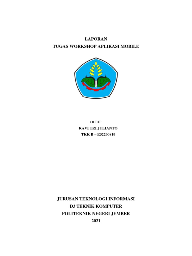 B - E32200819 - Ravi Tri Julianto - Tugas-Laporan GIT-Android Studio | PDF