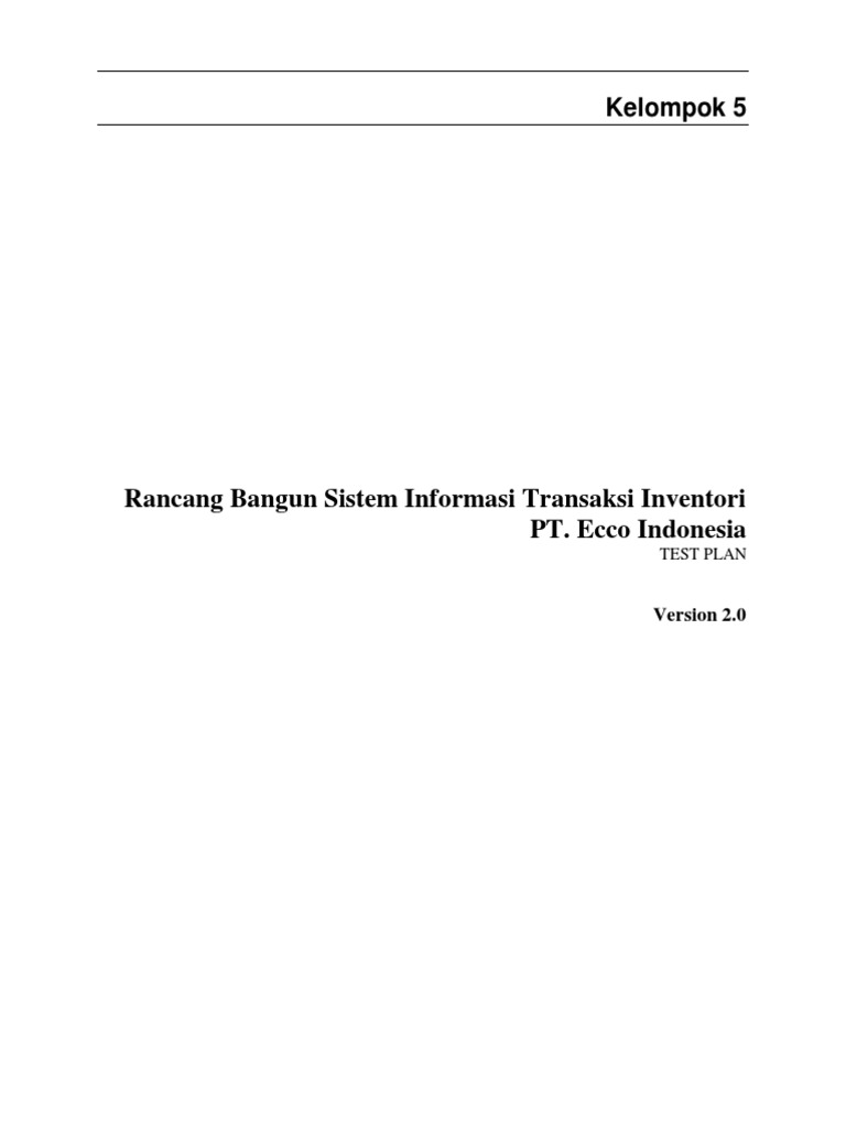 Contoh Dokumen Test Plan | PDF