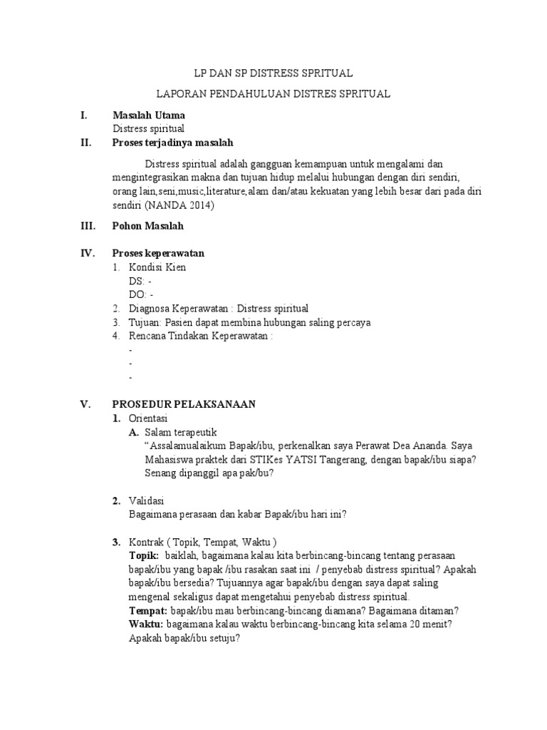 LPSP Distress Spiritual | PDF | Pengembangan Diri