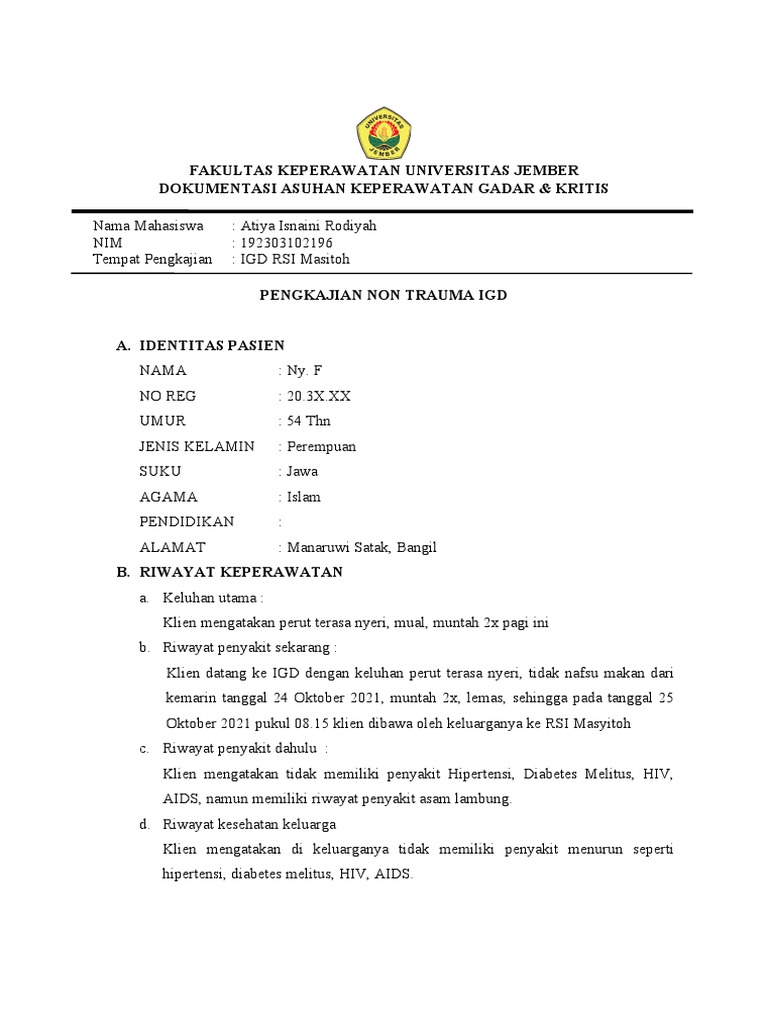 Askep Colic Abdomen Igd | PDF