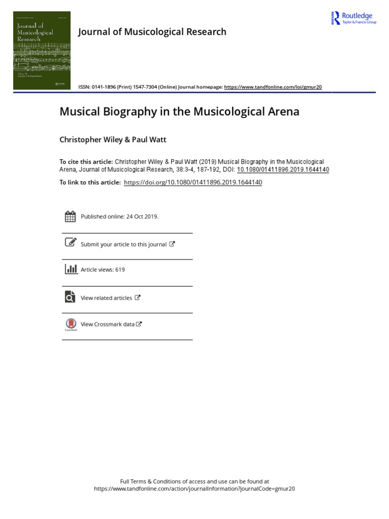 Christopher Wiley & Paul Watt (2019) Musical Biography in The ...