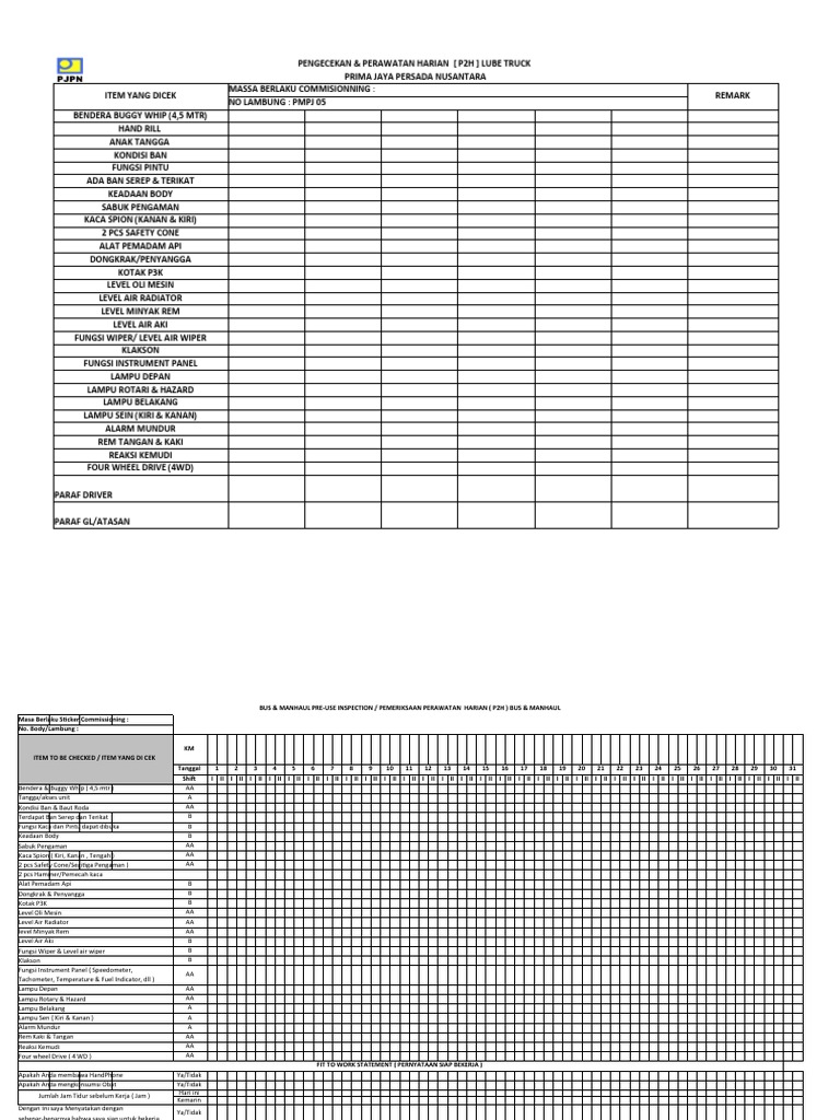 P2H MANHAUL Dan Lube Truck | PDF