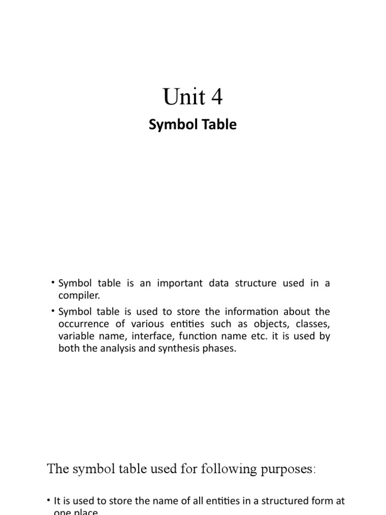 Symbol Tables: An Essential Data Structure for Compilers | PDF | Scope (Computer Science ...