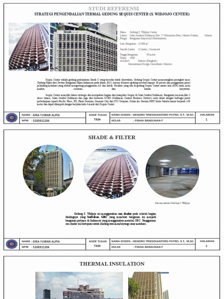 TR04 Fisika Bangunan - Strategi Pengendalian Termal Gedung Sequis ...