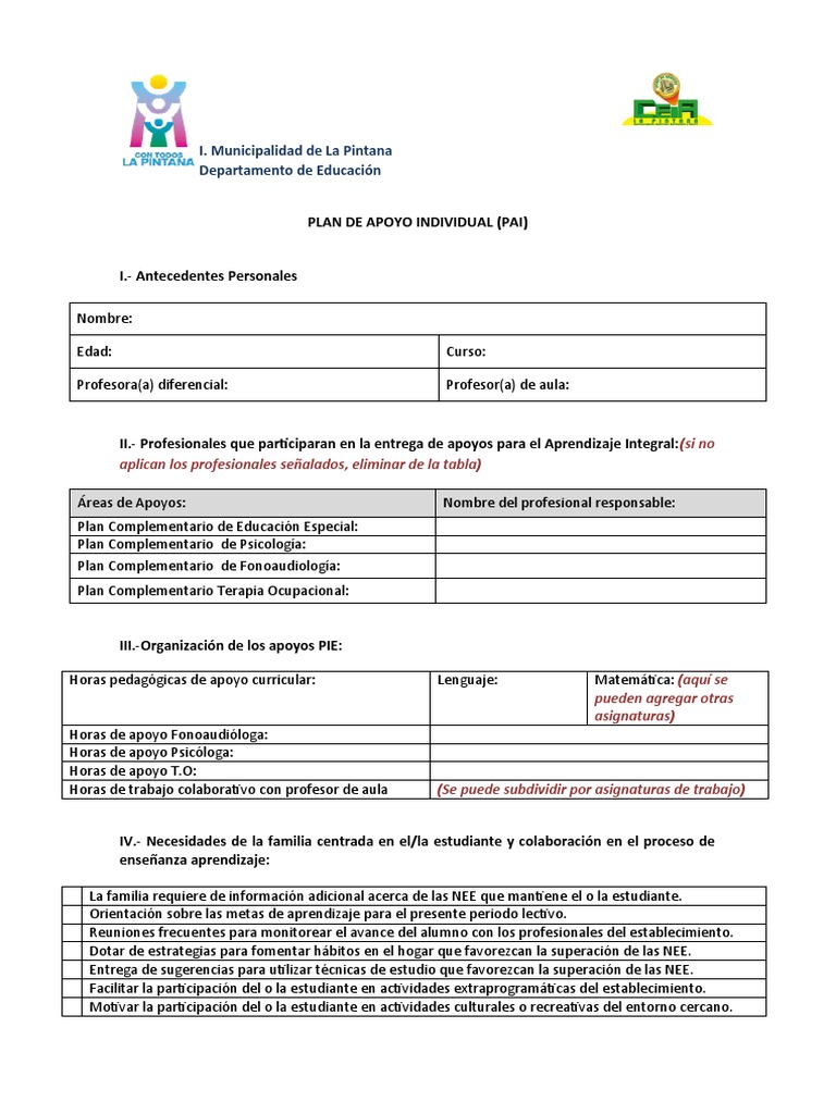 Pai Formato 2021 | PDF | Evaluación | Aprendizaje