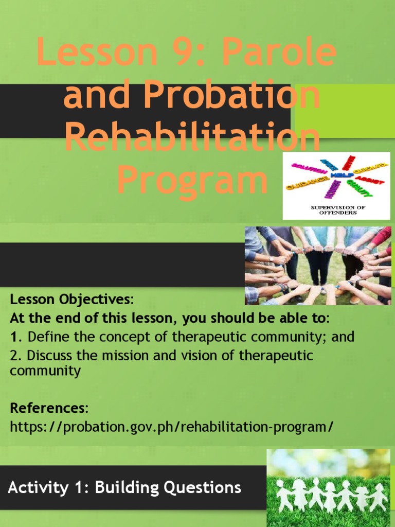 Lesson 9 Parole and Probation Rehabilitation Program | PDF | Restorative Justice | Crimes
