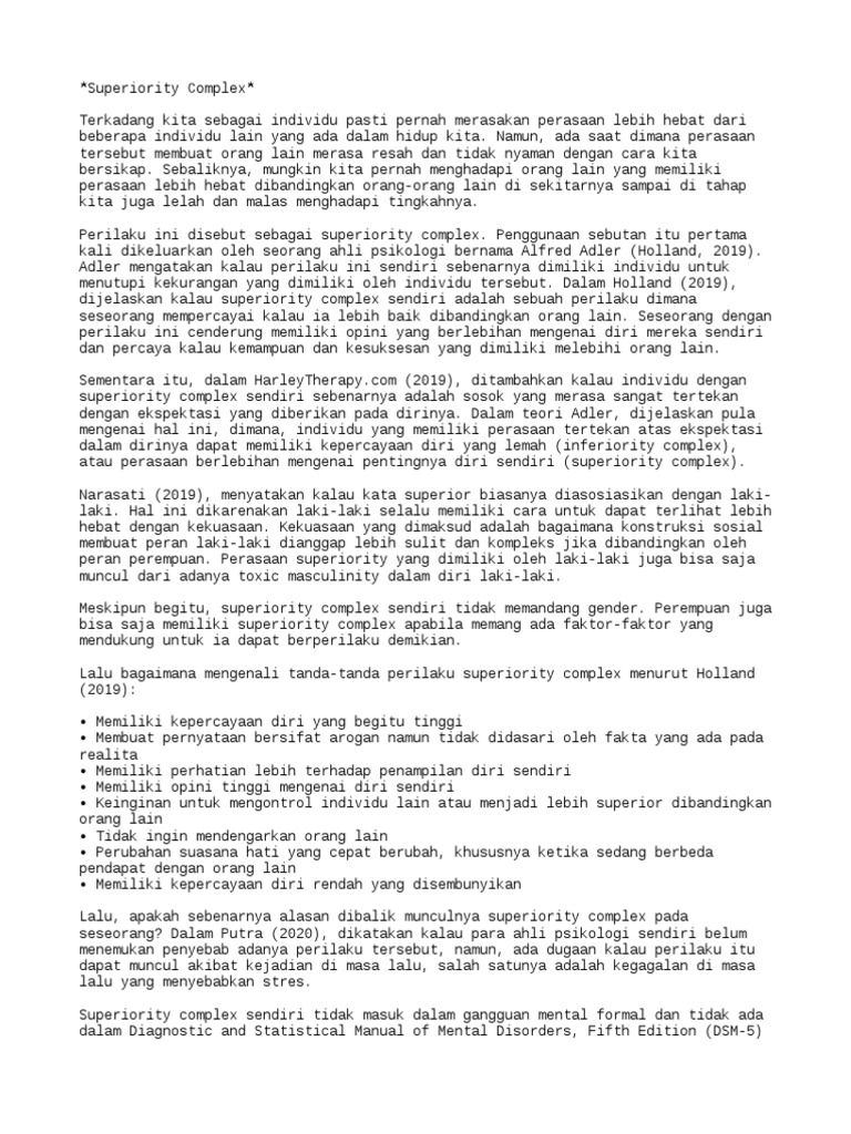 Superiority Complex | PDF
