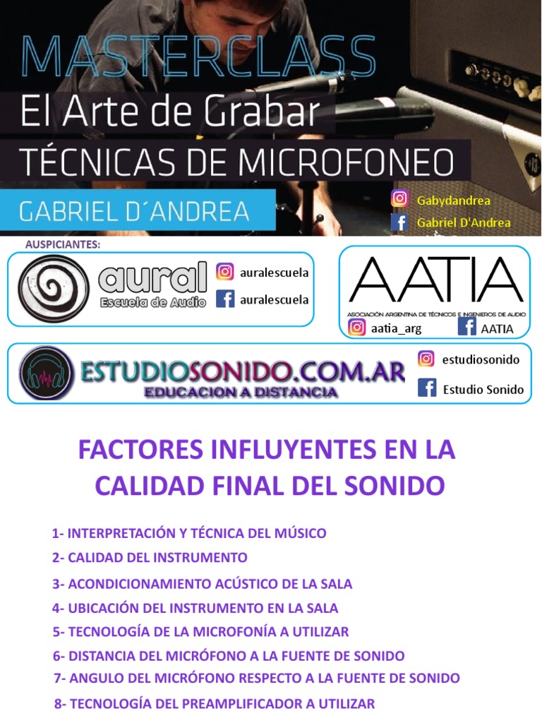 Factores que influyen en la calidad del sonido de una grabación | PDF ...