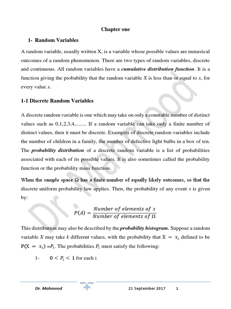 An Introduction to Probability Theory: Discrete and Continuous Random Variables, Joint and ...