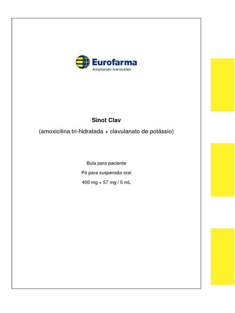 Sinot Clav 400mg Bula Paciente Eurofarma | PDF | Penicilina | Gravidez