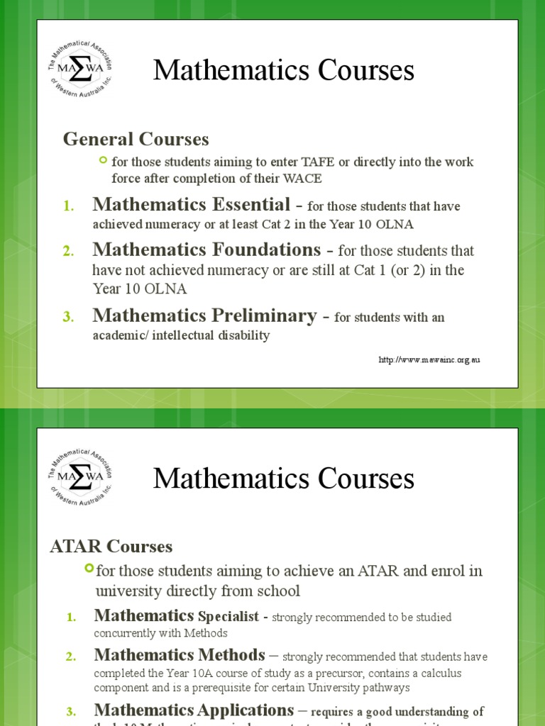Maths courses guide for career paths | PDF | Mathematics | Function ...