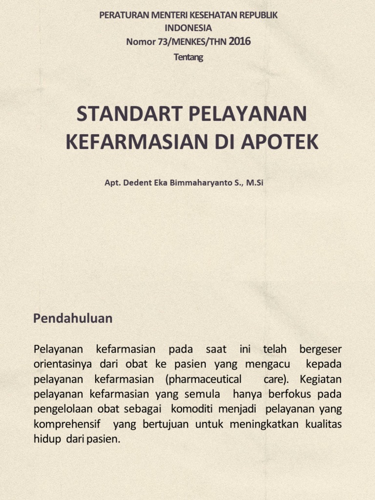 Standar Pelayanan Farmasi Di Apotek Pdf