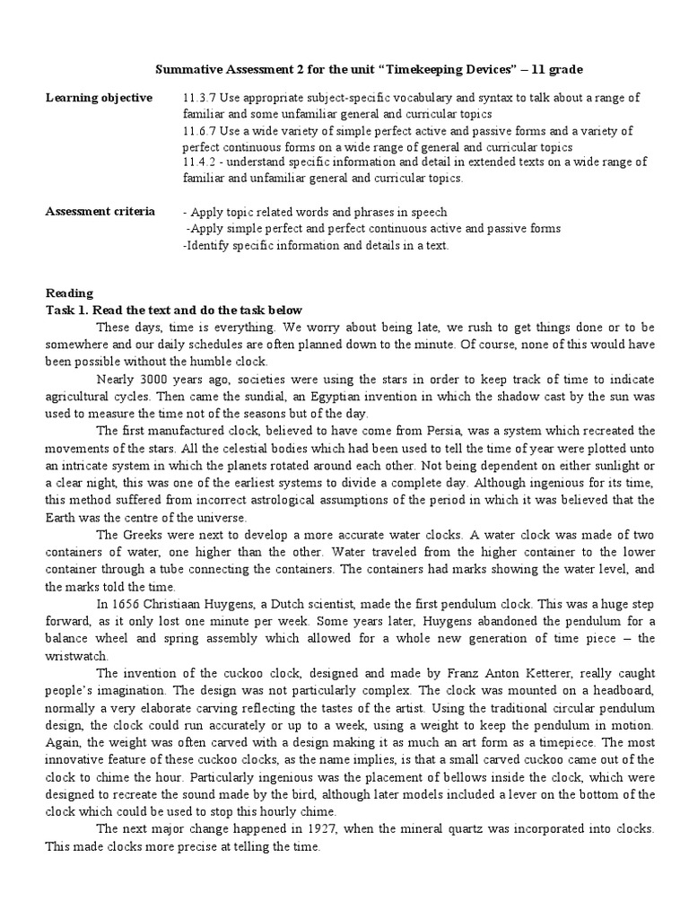 Measuring Time Through the Ages: An Analysis of Ancient and Modern ...
