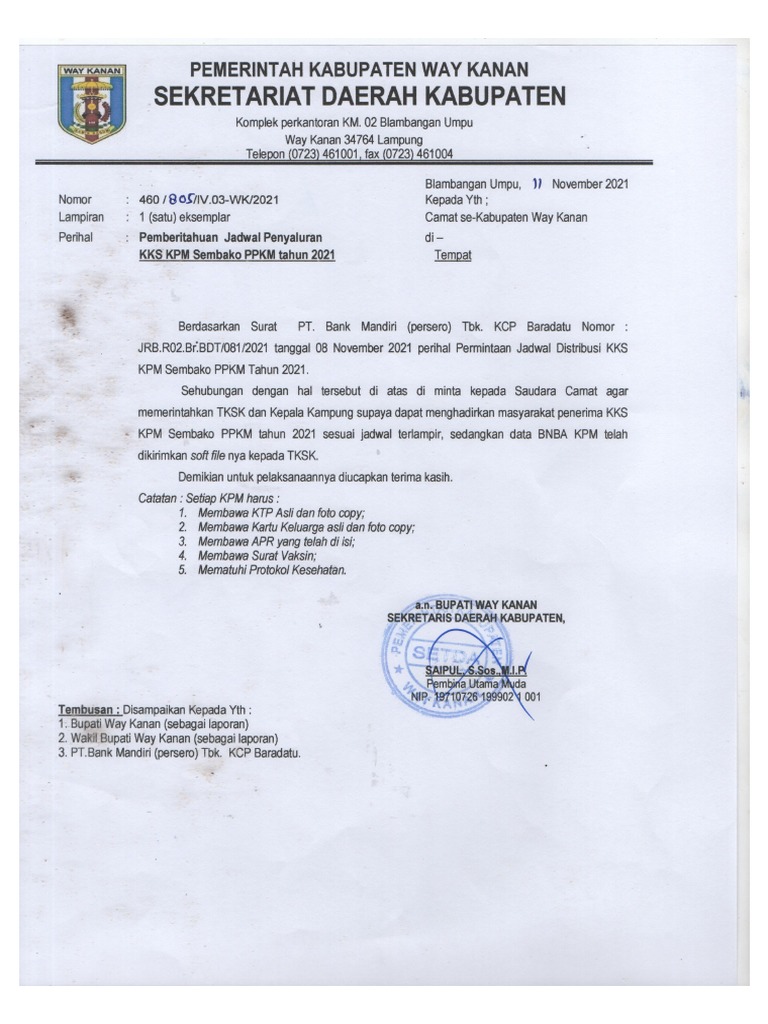 Surat KKS KPM | PDF