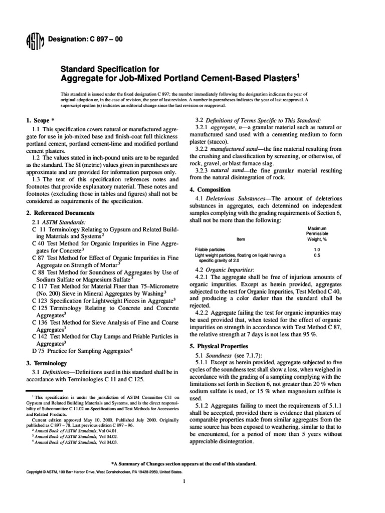 Astm C897 | PDF | Construction Aggregate | Materials