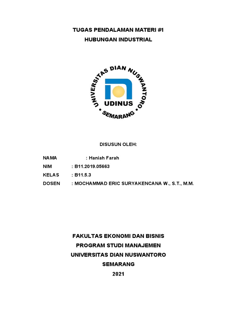 Tugas HI - Haniah Farah - B11.2019.05663 | PDF
