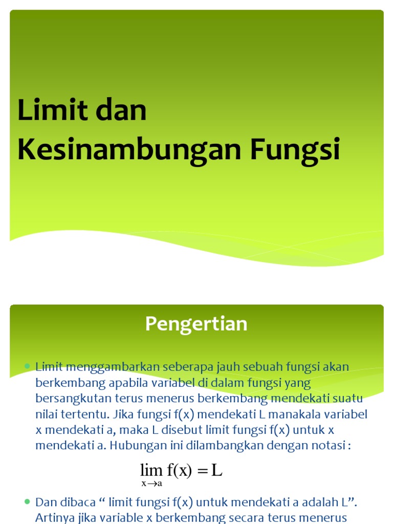 Limit dan Kesinambungan Fungsi | PDF