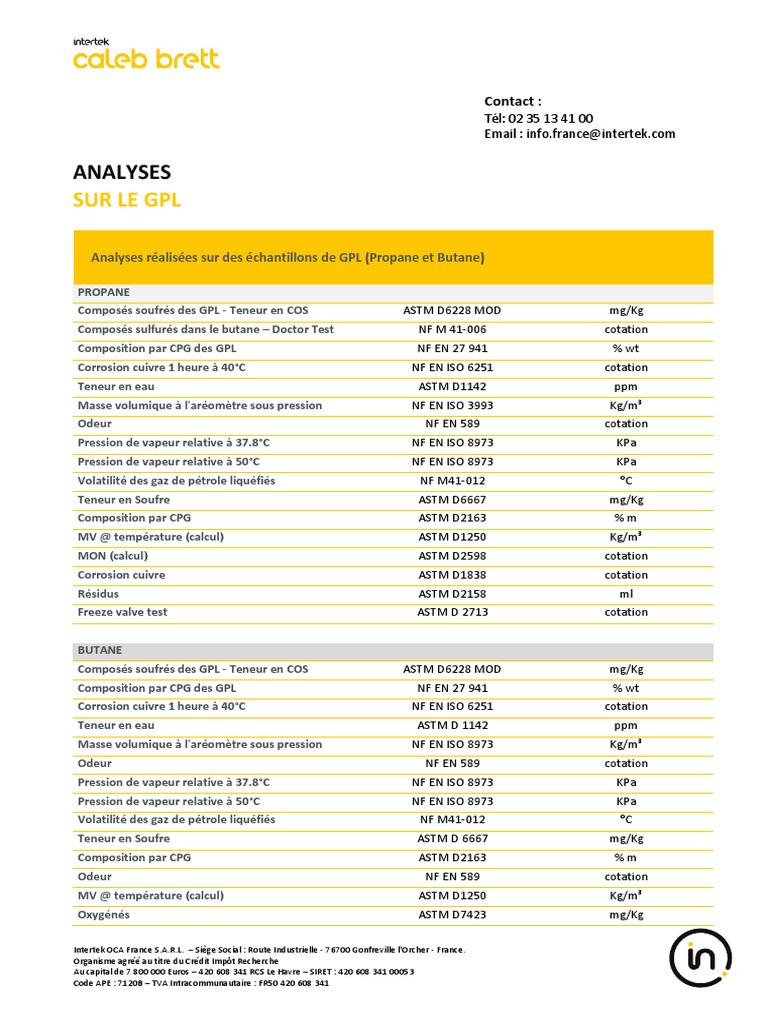 Intertek-Fiche Analyses GPL CB | PDF | Gaz de pétrole liquéfié ...