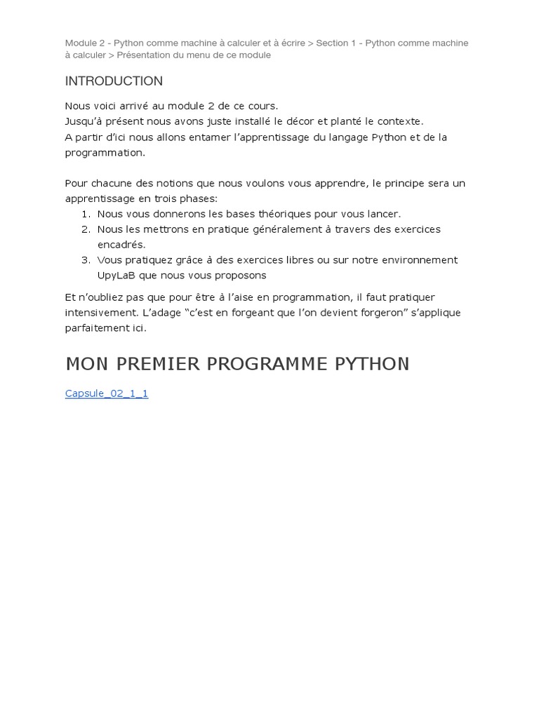 Premier programme Python avec IDLE | PDF | Informatique | Programmation ...