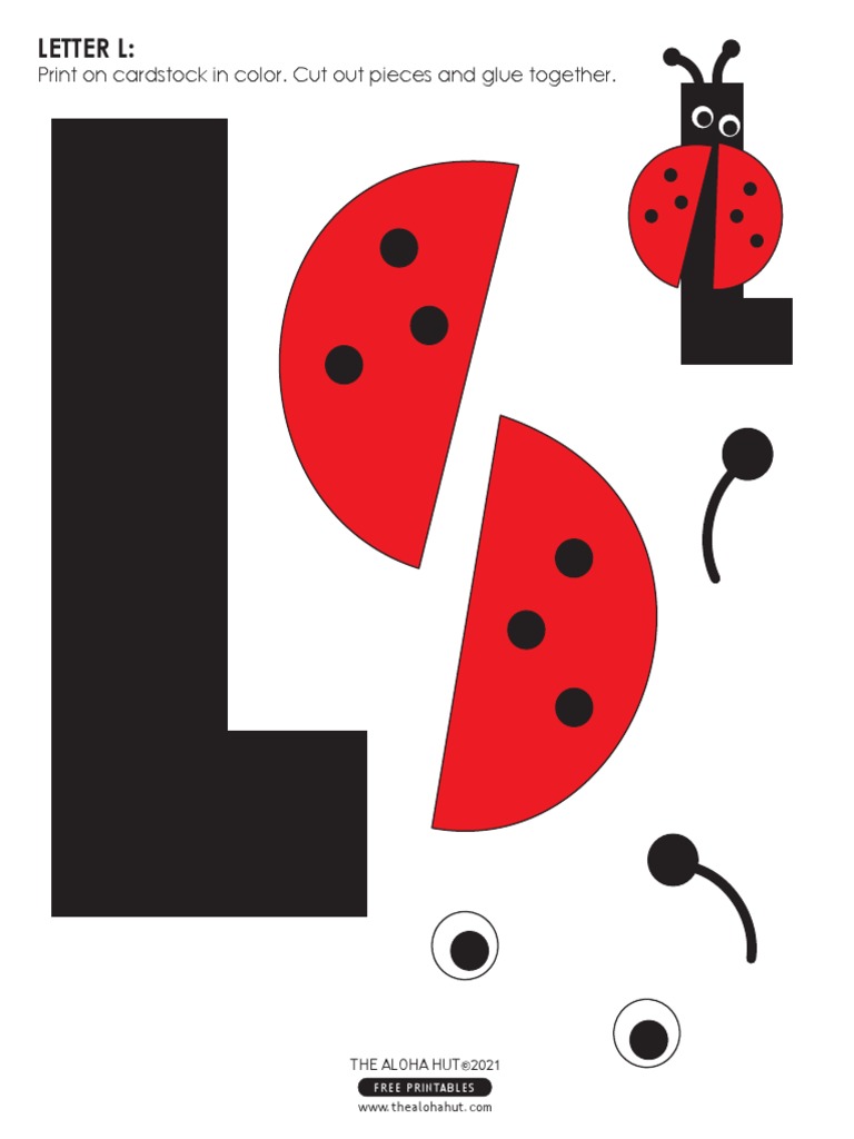 Letter L:: Print On Cardstock in Color. Cut Out Pieces and Glue ...