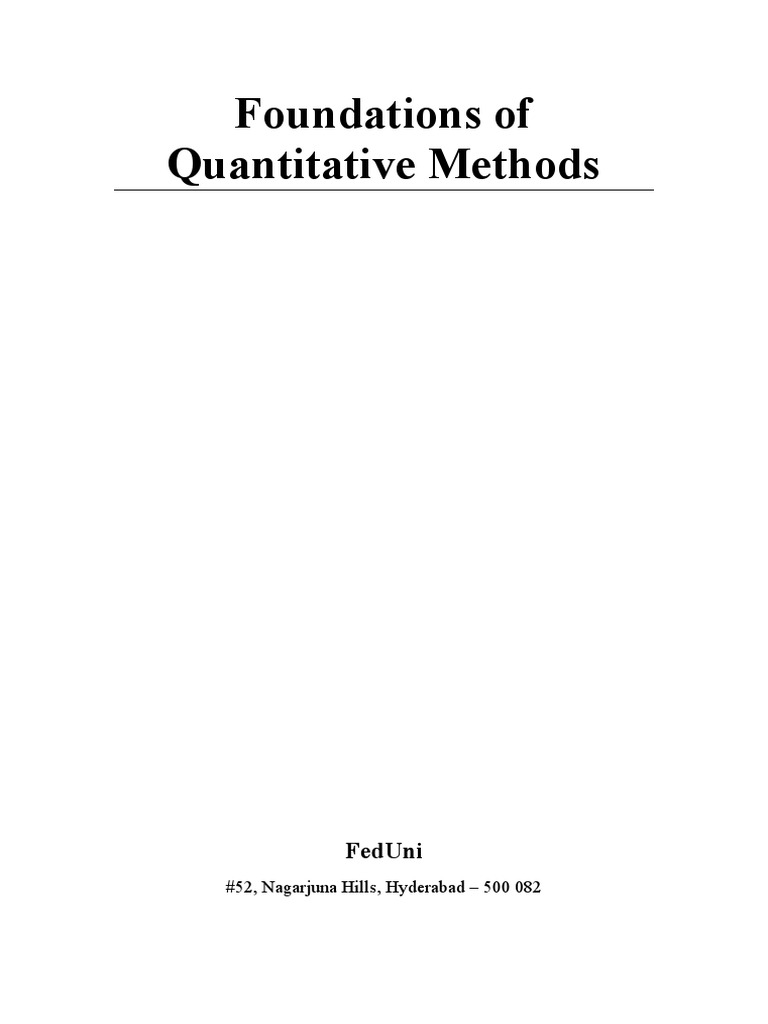 Foundations of Quantitative Methods | PDF | Statistics | Decimal