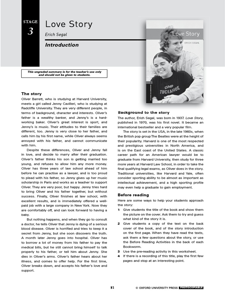 Love Story - Activity Worksheets | PDF