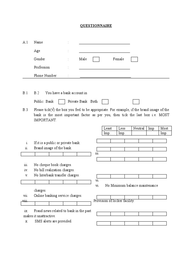 Final Project Questionnaire | PDF | Banks | Transaction Account