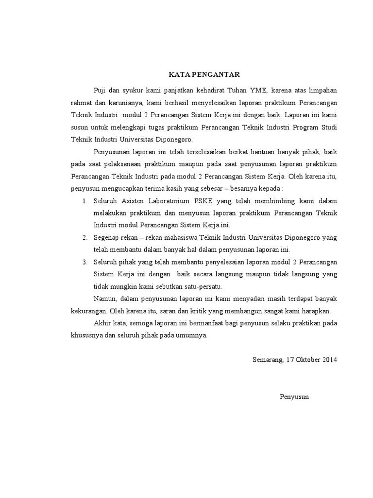 Laporan Modul Perancangan Sistem Kerja | PDF
